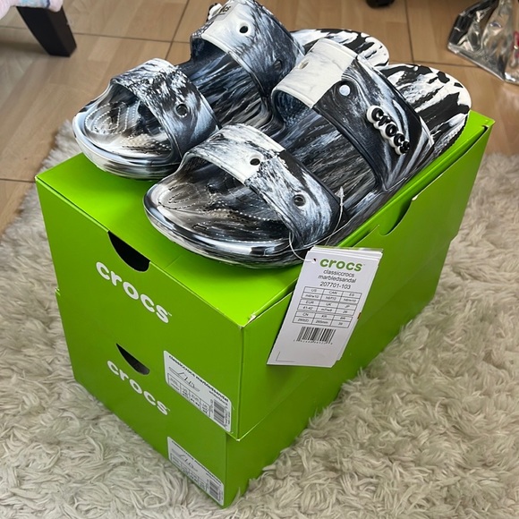 CROCS | Shoes | Nwt Marble Croc Sandals | Poshmark